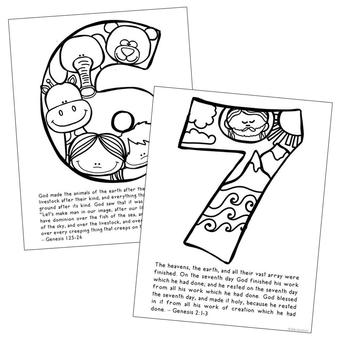 Sunday School Creation Bible Coloring Pages Sketch Coloring Page
