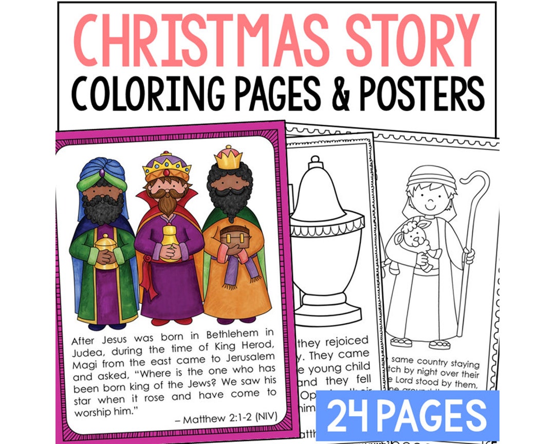 CHRISTMAS Coloring Page Activity | Nativity Story for Kids | Religious ...