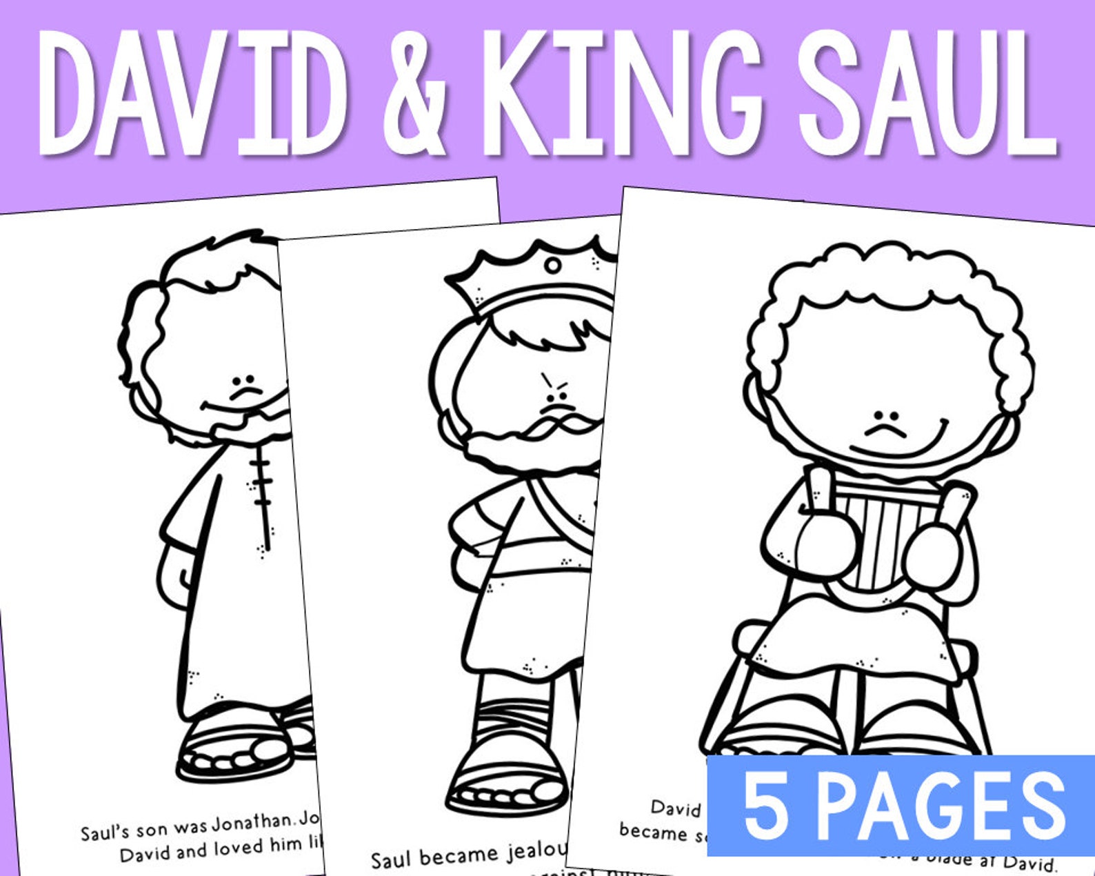 DAVID and KING SAUL Bible Story Posters Christian Homeschool - Etsy