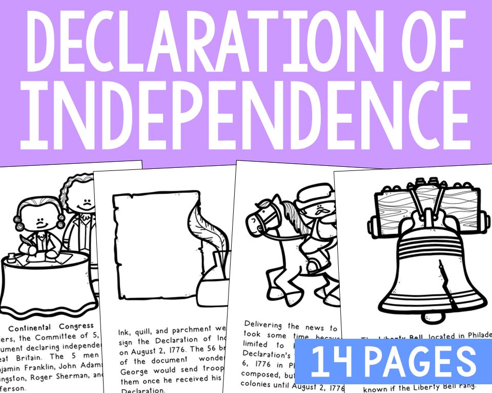 Declaration Of Independence For Kids Printable