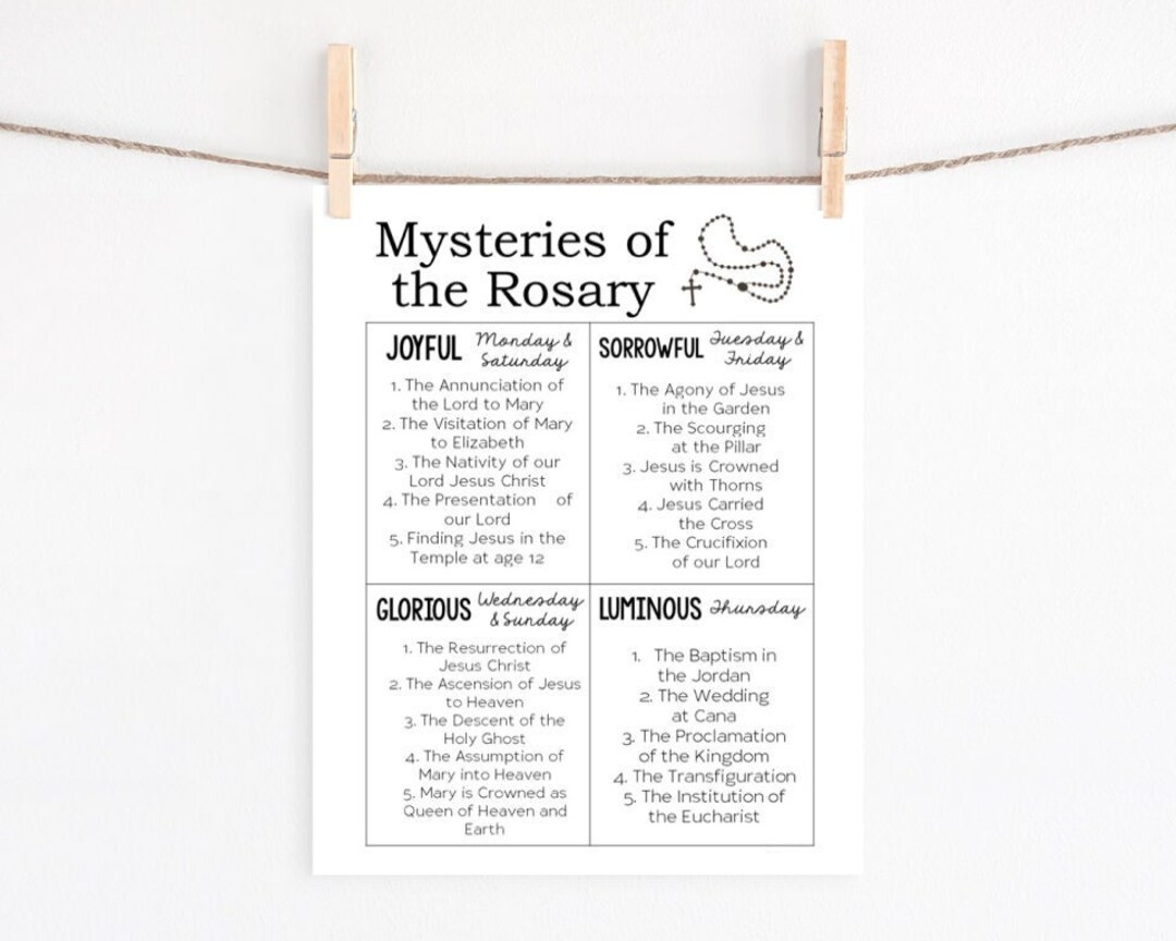 MYSTERIES of the ROSARY for Kids | Catholic Homeschool Printable ...