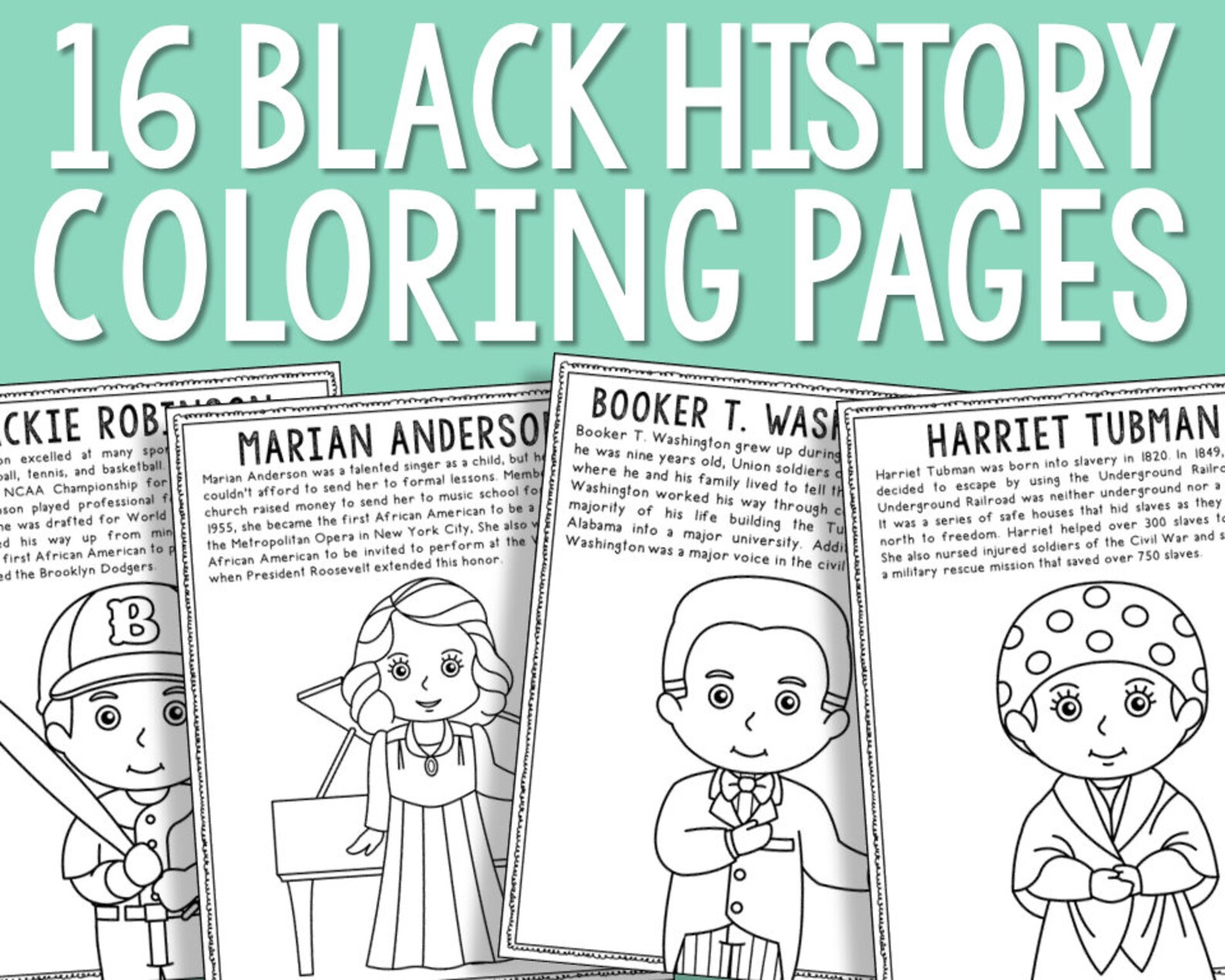 BLACK HISTORY Coloring Page Book Printables Homeschool | Etsy
