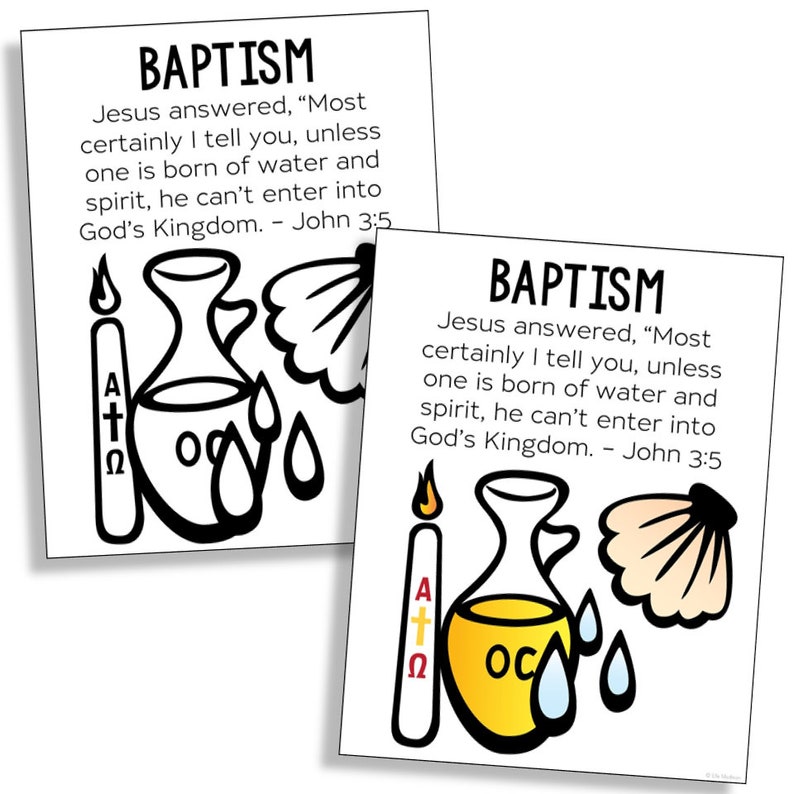 Seven Sacraments for Kids Catholic Poster & Coloring Page Homeschool ...