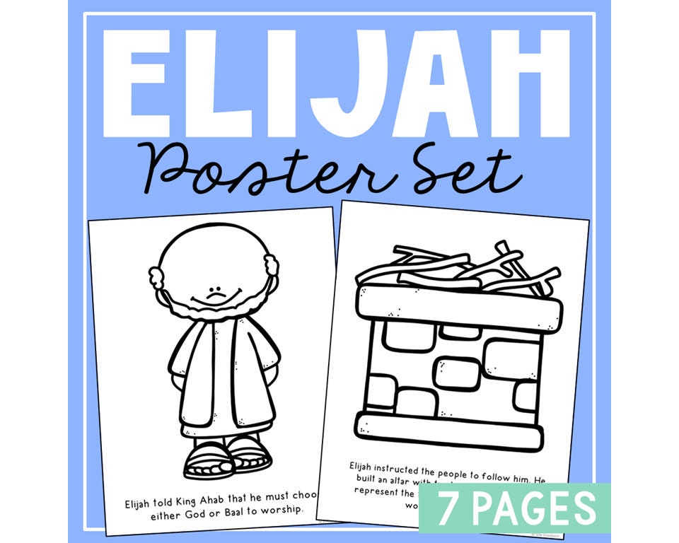 ELIJAH and the PROPHETS of BAAL Bible Story Activity Posters ...