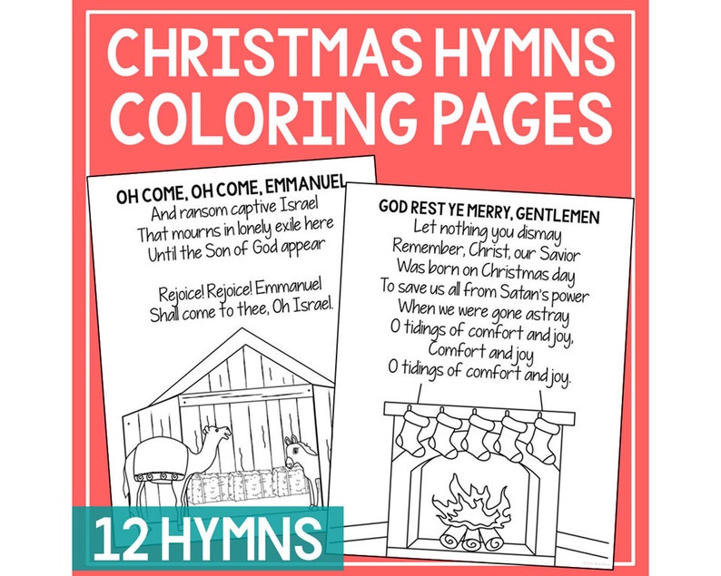 Christmas Hymns Coloring Pages for Kids | Christian Catholic Homeschool ...
