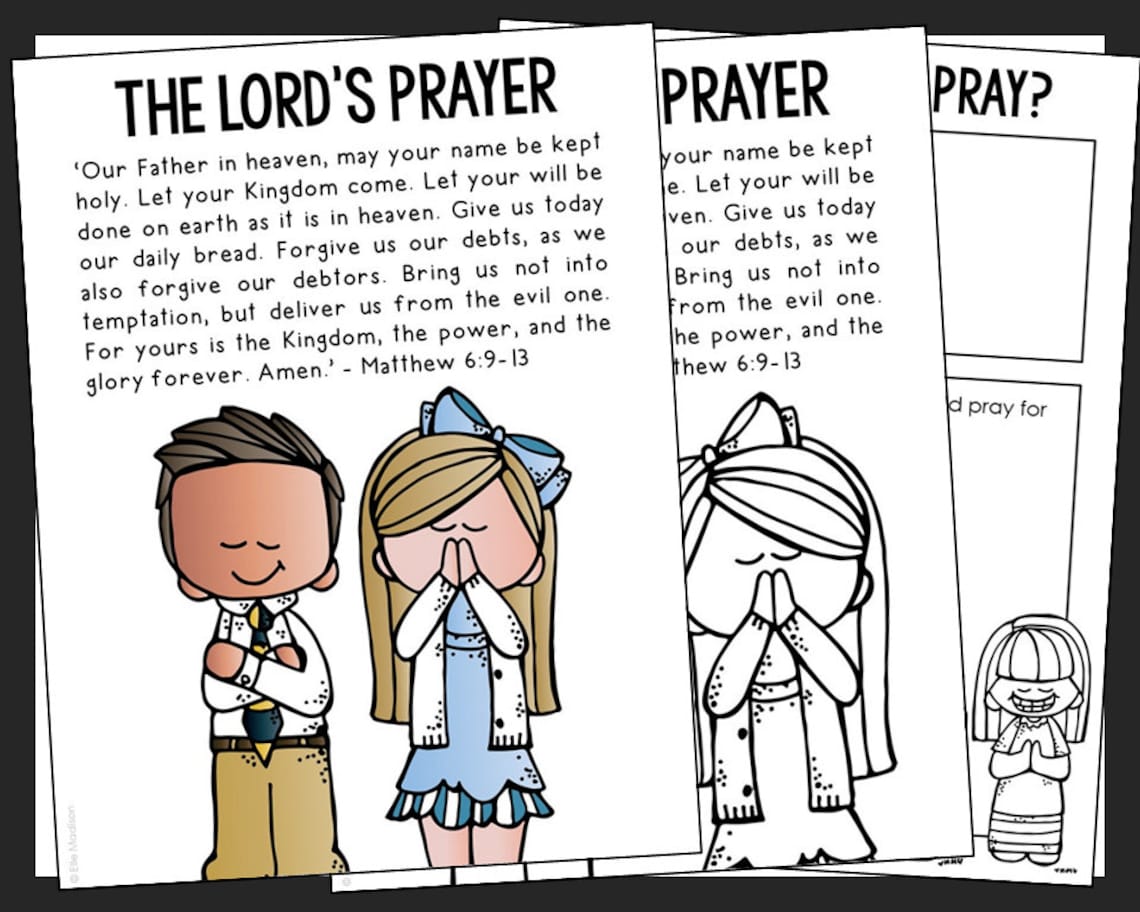 THE LORD'S PRAYER Bible Story Coloring Page Activity | Sunday School ...