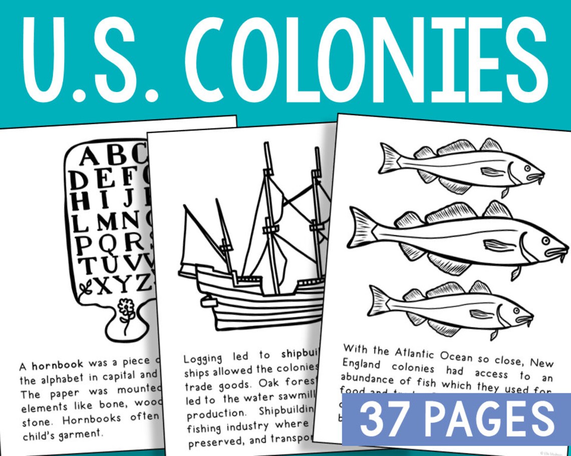 COLONIAL AMERICA Unit Study Social Studies Printables - Etsy