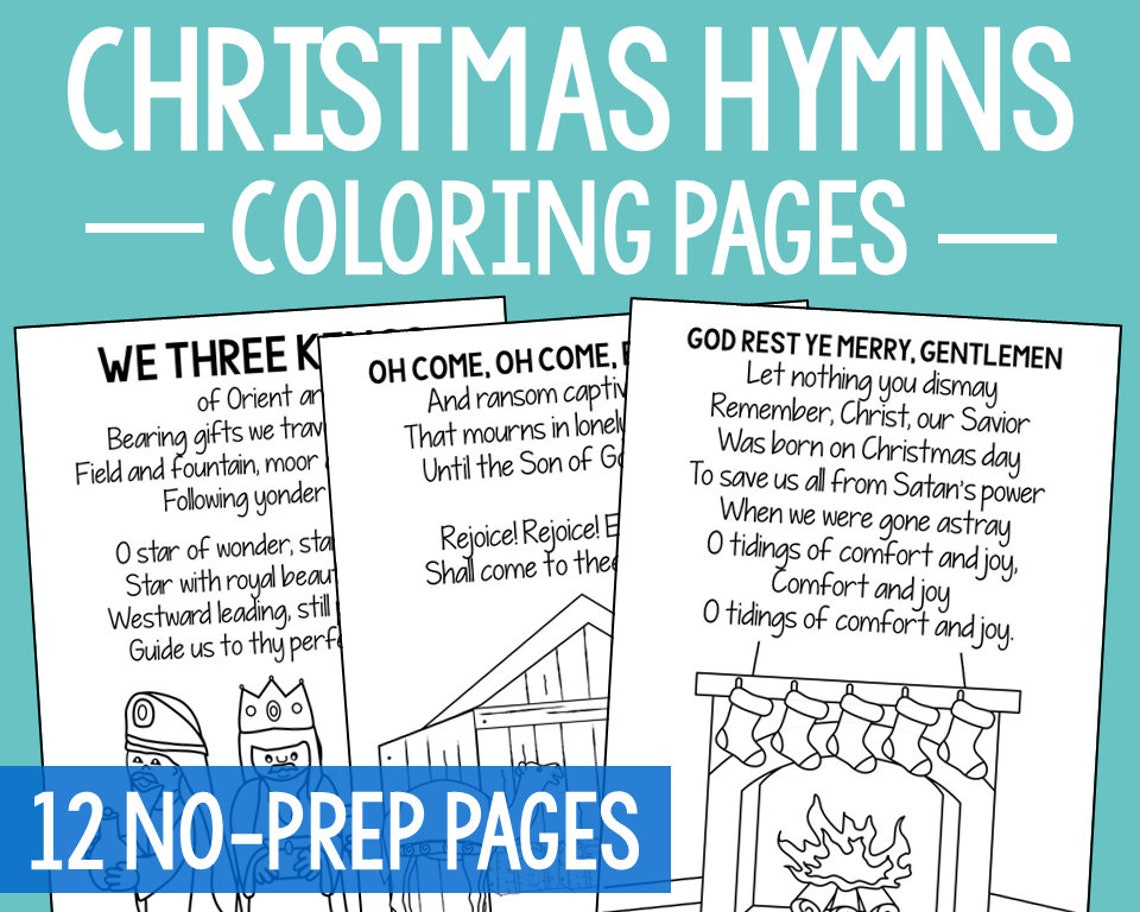 CHRISTMAS HYMN MUSIC Coloring Pages Bible Story Printable - Etsy