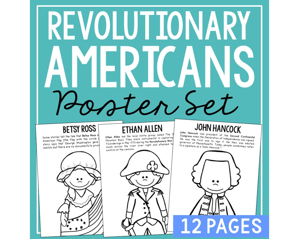 Revolutionary War Americans for Kids Poster Set | Homeschool Social ...