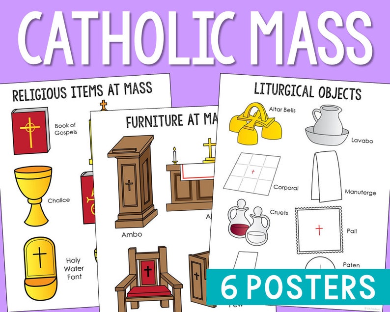CATHOLIC MASS for Kids Coloring Pages and Posters Catechsim - Etsy