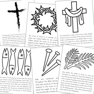 EASTER and LENT SYMBOLS Coloring Pages Activity | Christian Catholic ...