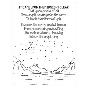 Christmas Hymns Coloring Pages for Kids | Christian Catholic Homeschool ...