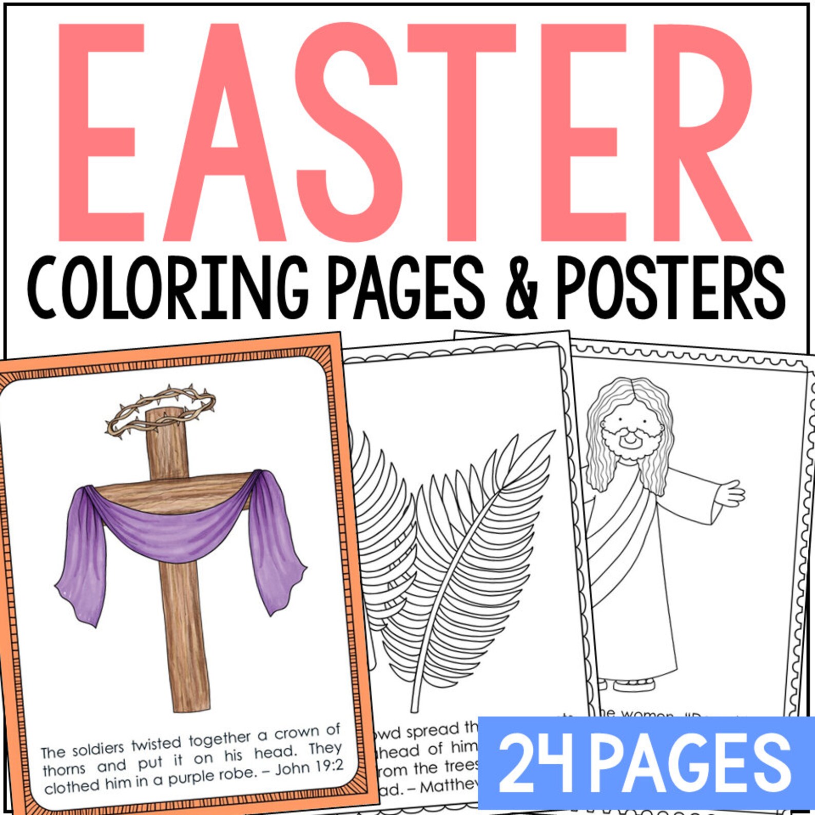 LENT and EASTER BUNDLE Coloring Pages Posters Catholic - Etsy Canada