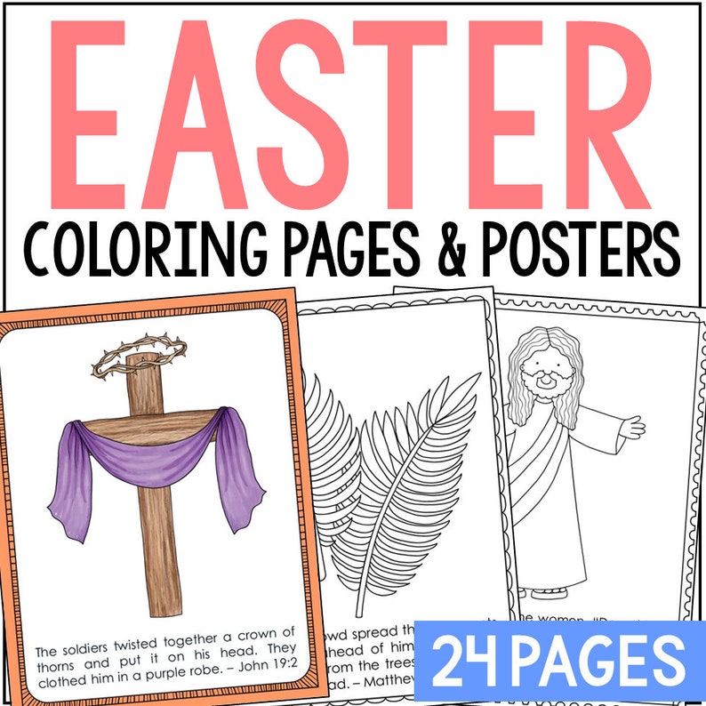 LENT and EASTER BUNDLE Coloring Pages Posters Catholic - Etsy Canada