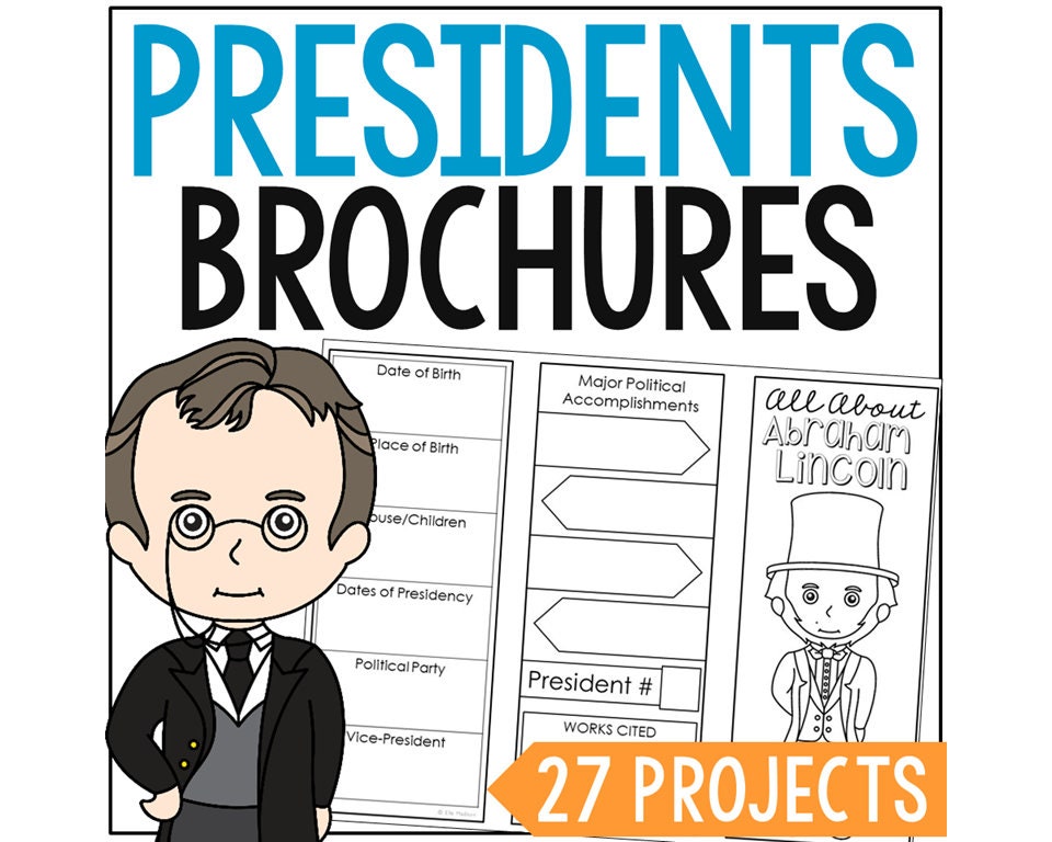 US Presidents for Kids Biography Brochure Projects | Homeschool Social ...