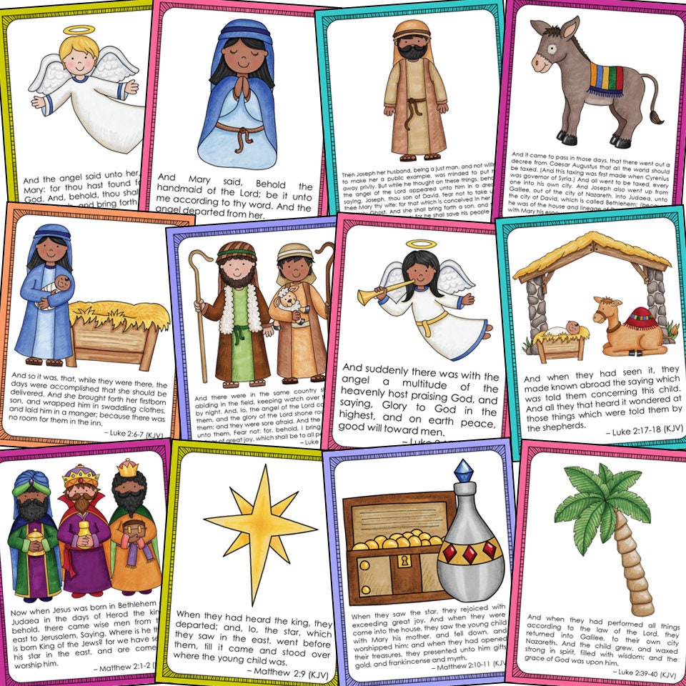 CHRISTMAS STORY Coloring Page Activity King James Version KJV Nativity ...