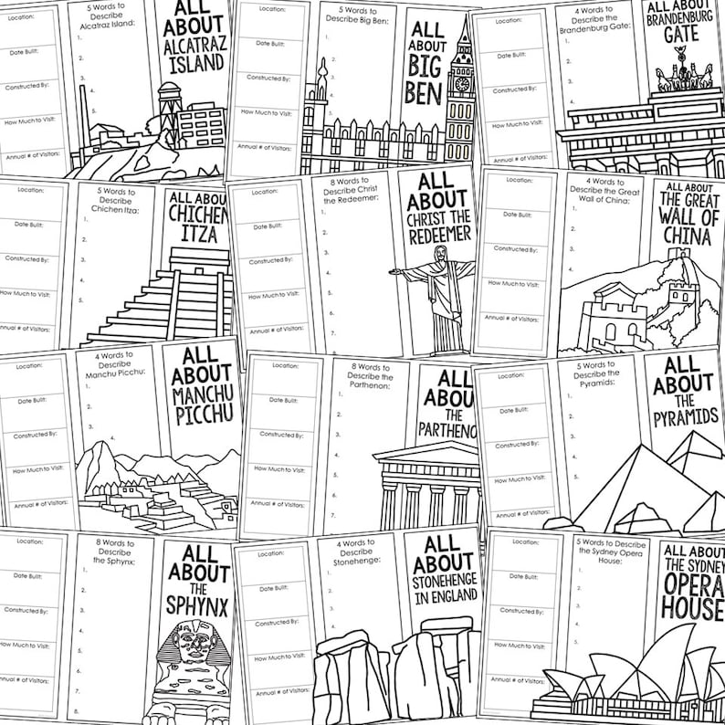 World Landmarks Research Brochure Projects for Kids | Homeschool Social ...