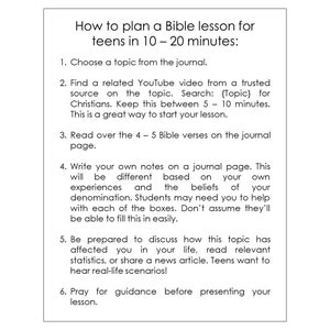 Teen Bible Journal (40 Topics) | Christian Homeschool Printable | Teen ...
