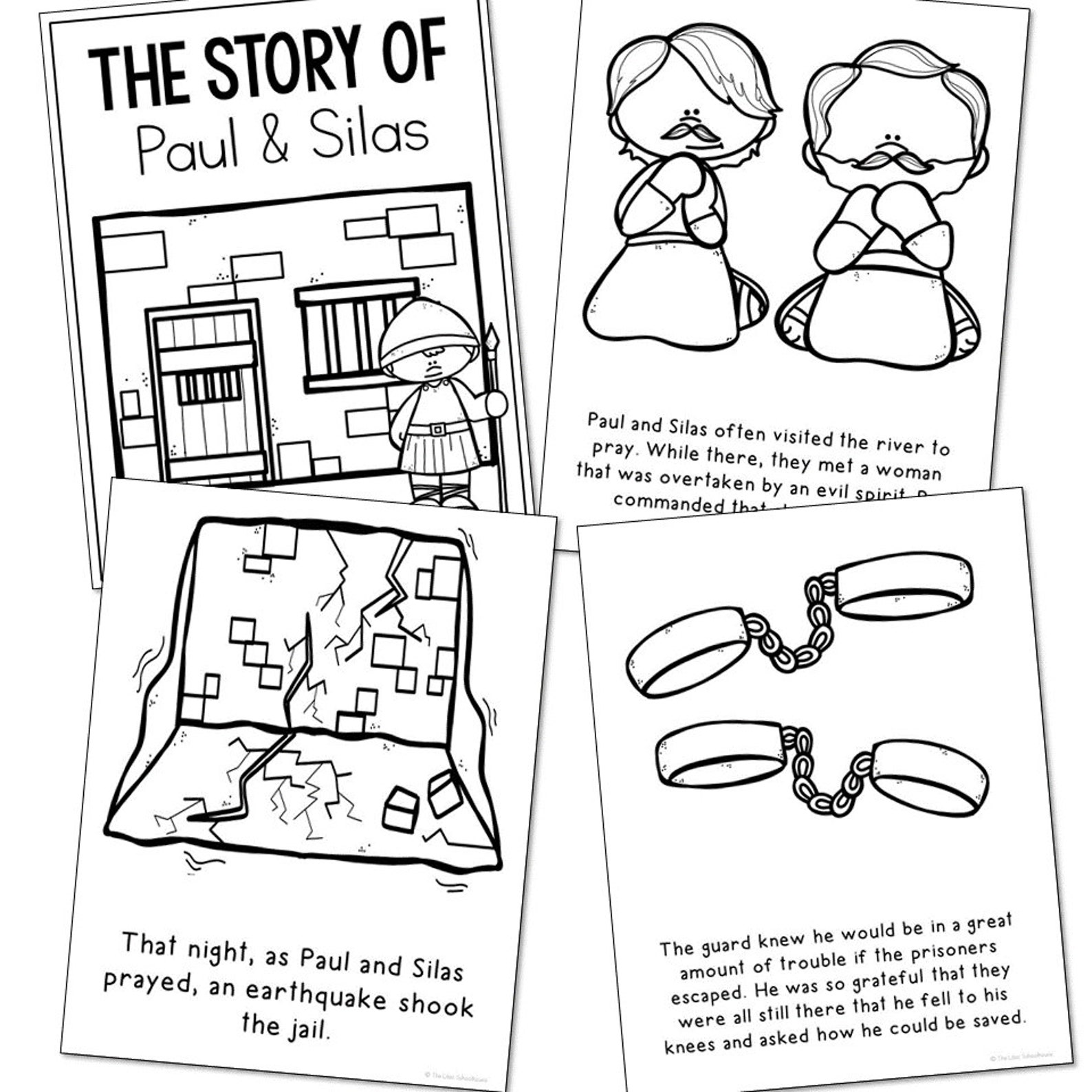 Paul and Silas Bible Story Activity Posters for Kids | Homeschool Bible ...