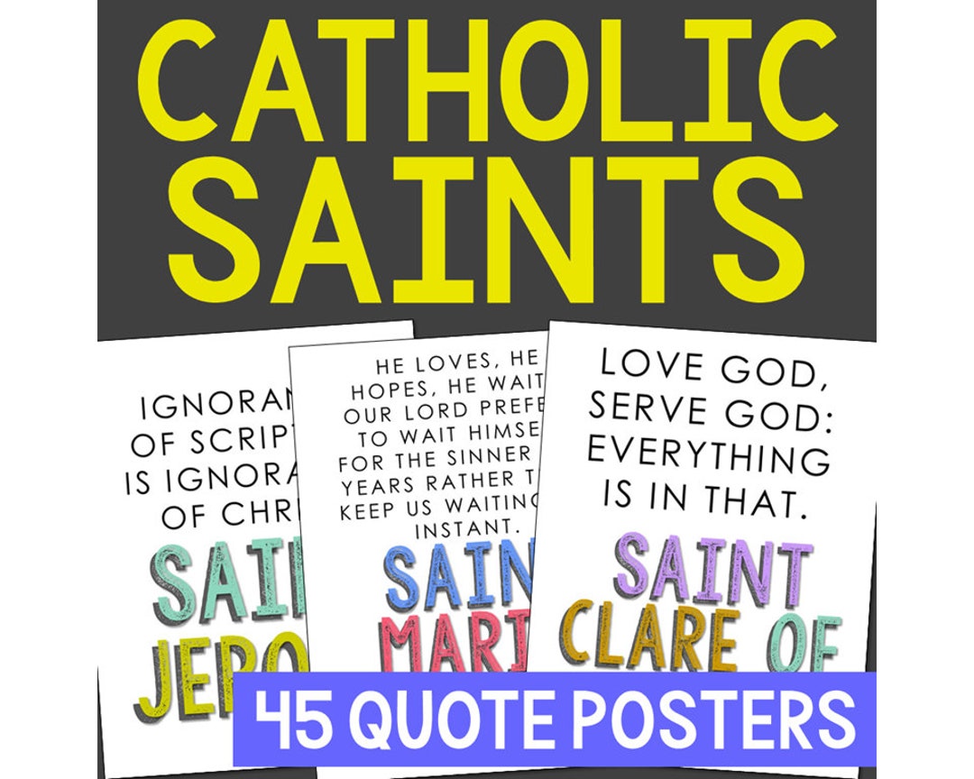 Catholic Saints Quote Posters for Kids | Homeschool Saints Unit Study ...