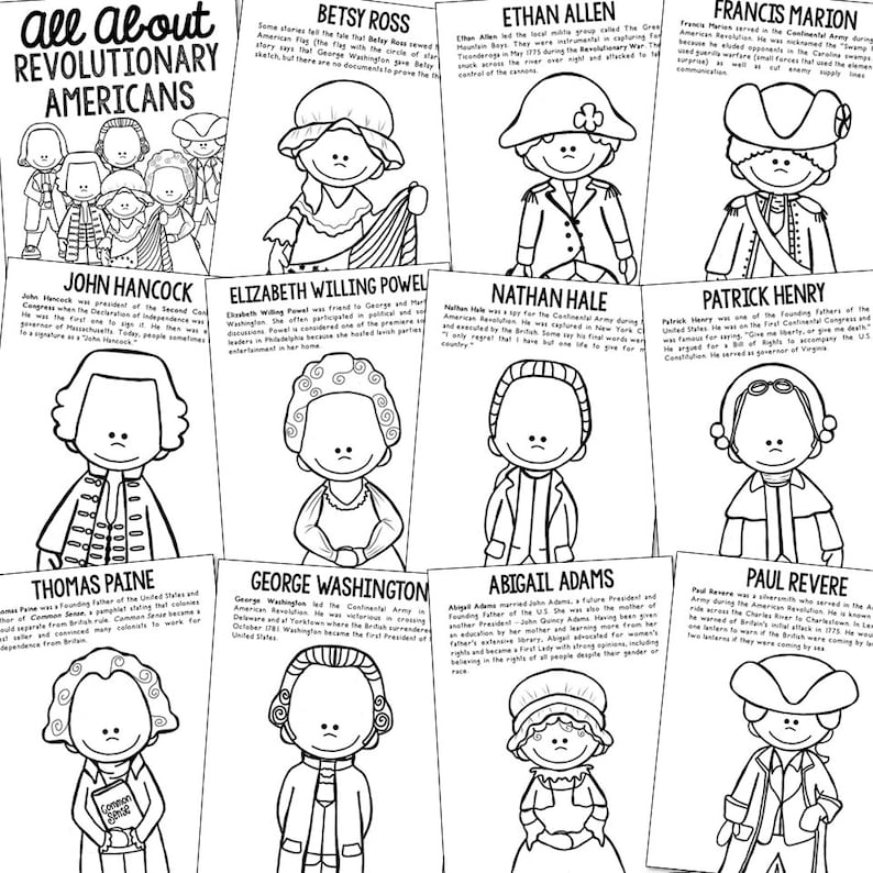 Revolutionary War Americans Poster Set | Homeschool Social Studies ...