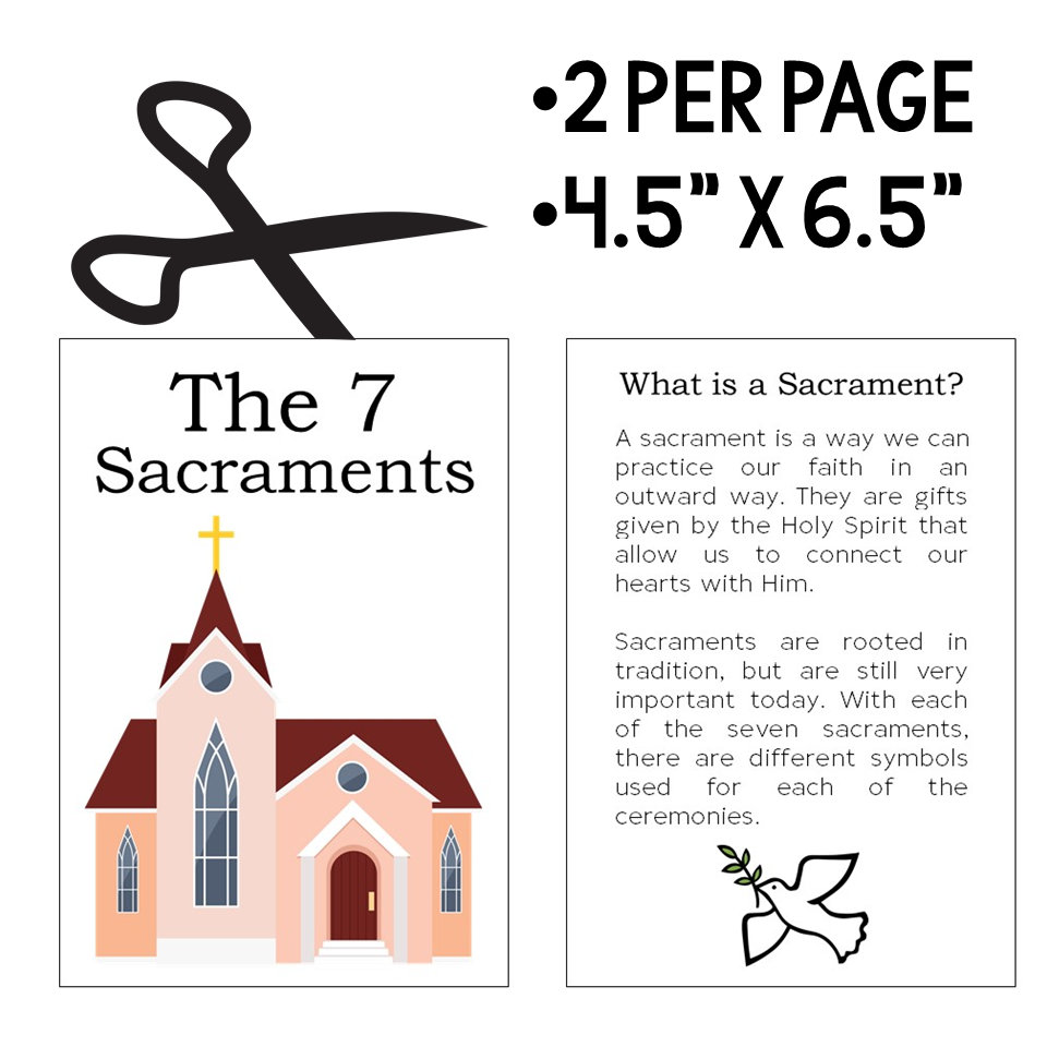 CATHOLIC Seven SACRAMENTS Flash Cards Bulletin Board Posters - Etsy UK