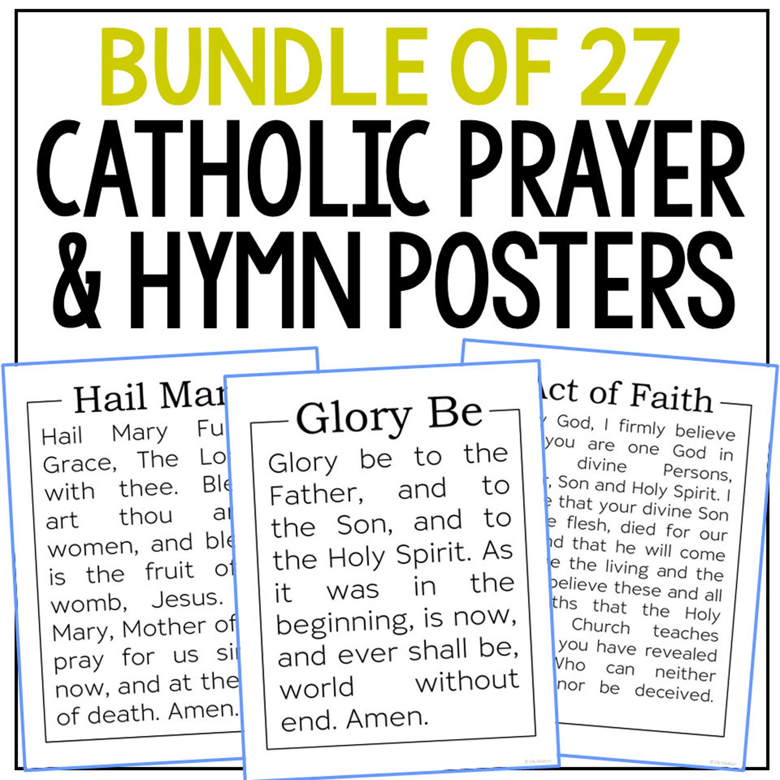 Catholic Posters for Kids Bundle | Homeschool CCD Activity Printables ...
