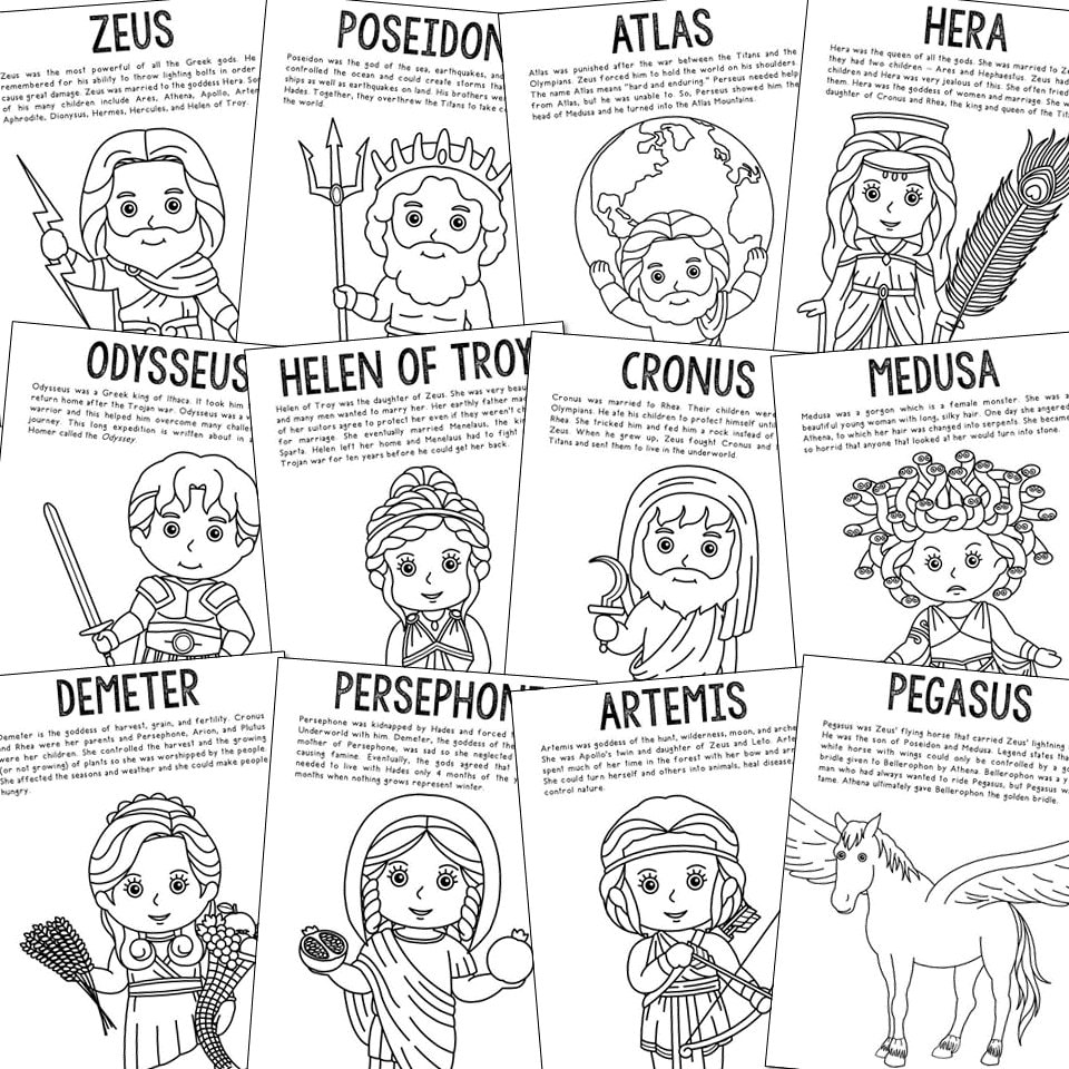 GREEK MYTHOLOGY Social Studies Printables World History for - Etsy