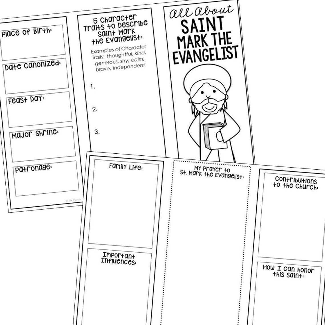 Catholic Saints for Kids Biography Report | Christian Homeschool ...