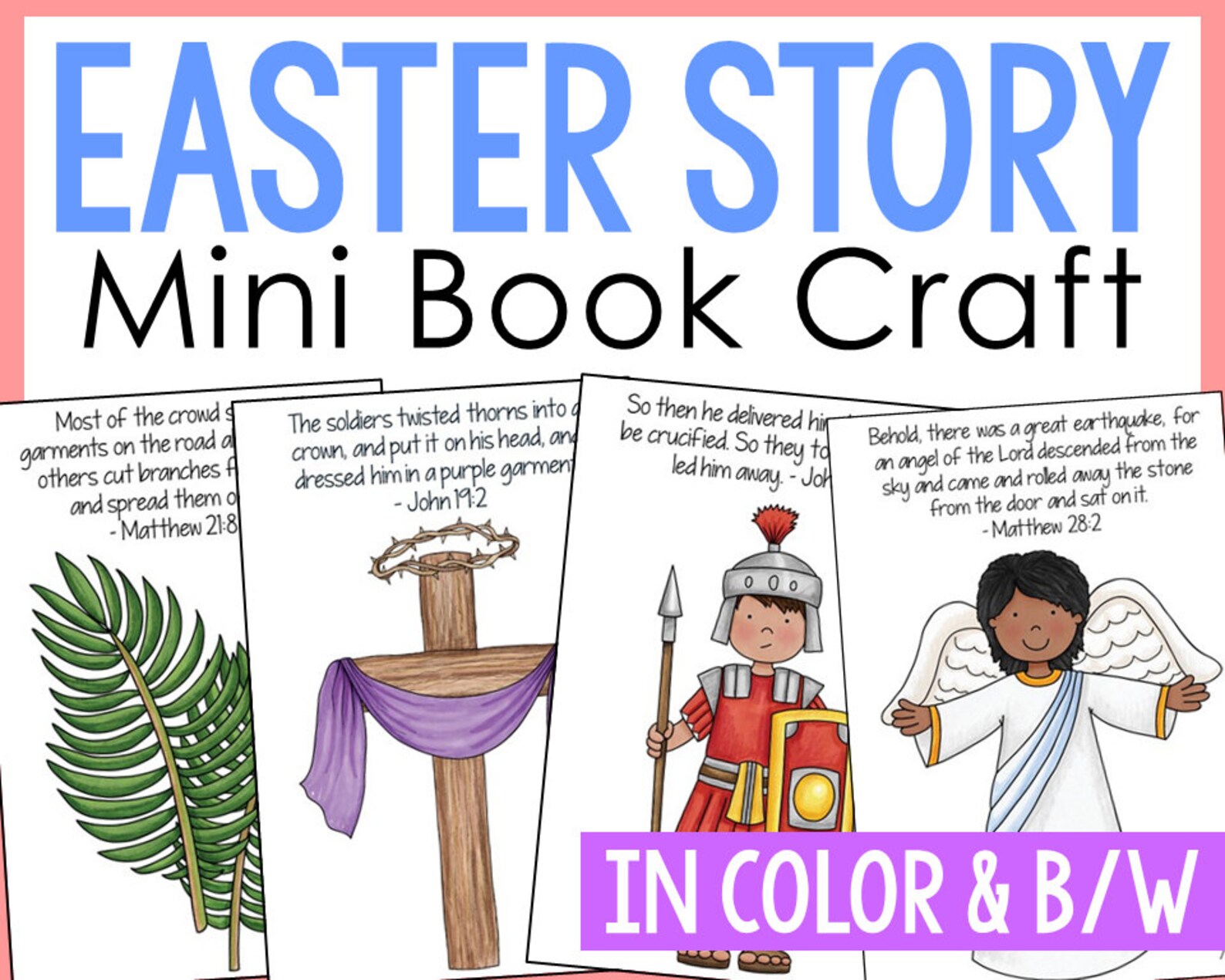 THE EASTER STORY Mini Book Craft Coloring Page Activity - Etsy