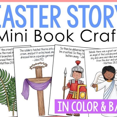 THE EASTER STORY Mini Book Craft Coloring Page Activity - Etsy