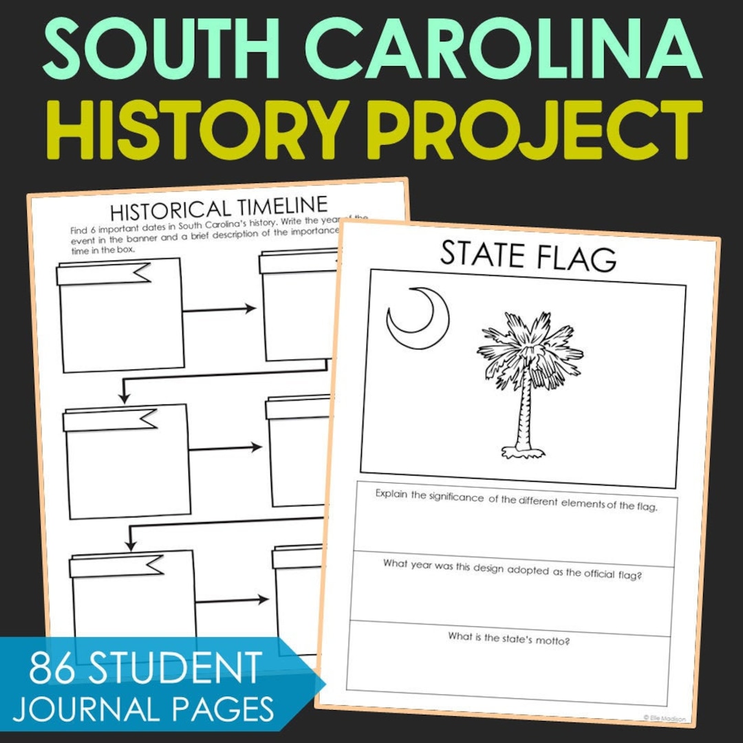 SOUTH CAROLINA State History Project Social Studies Middle - Etsy
