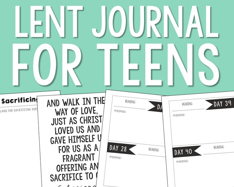 LENT JOURNAL for Teens CCD Catechism Christian Lesson - Etsy
