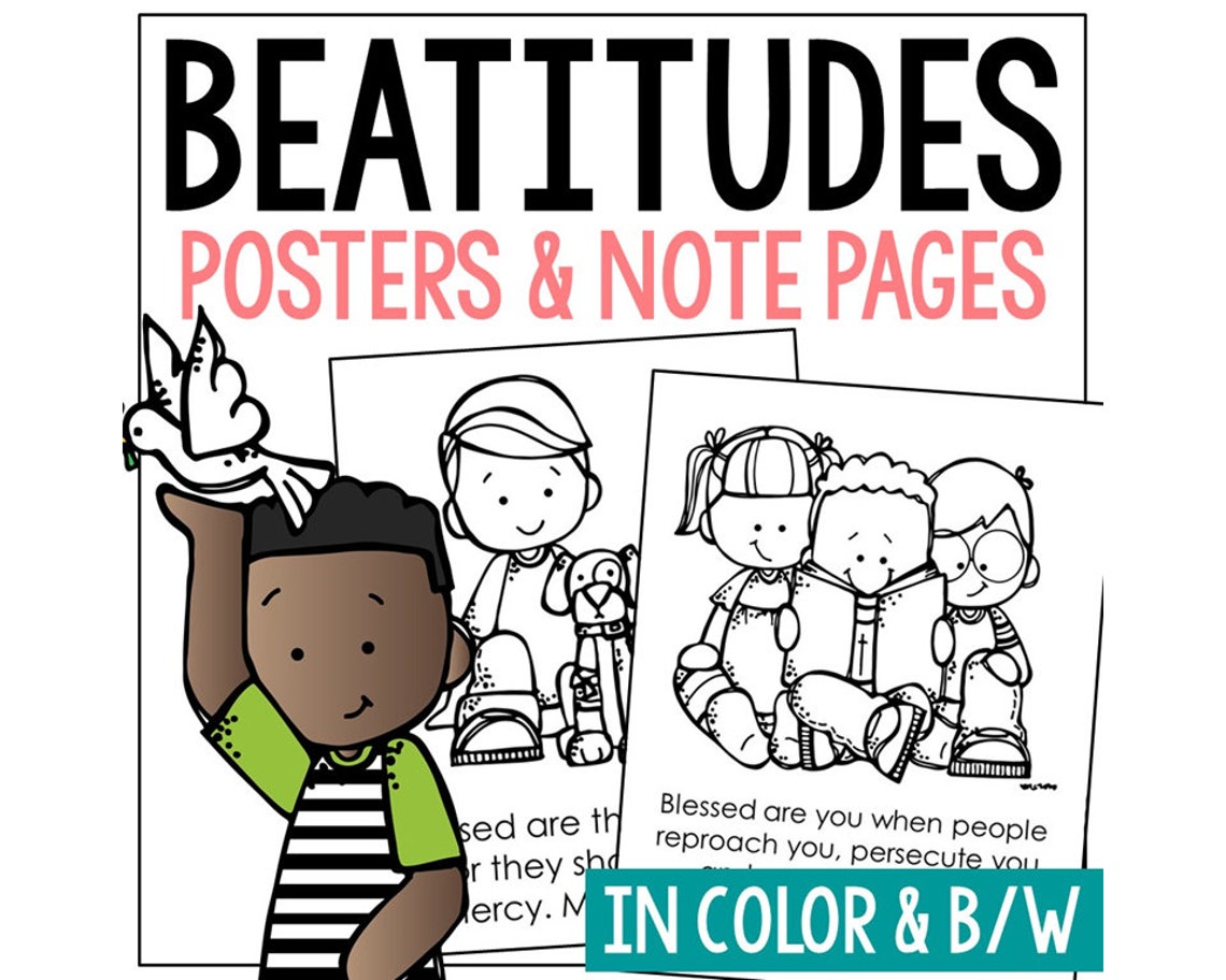 Beatitudes Bible Story for Kids Activity Posters | Homeschool Bible ...