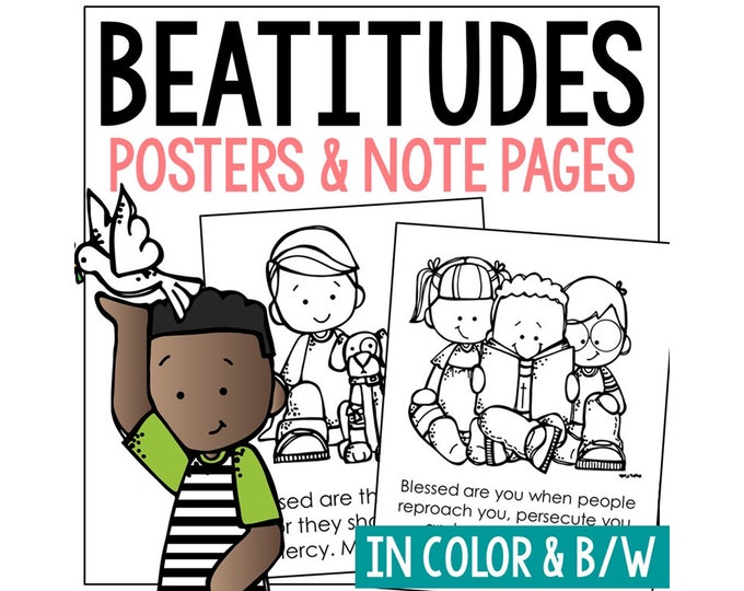 The Beatitudes Coloring Page for Kids, Catholic Activities for Children ...