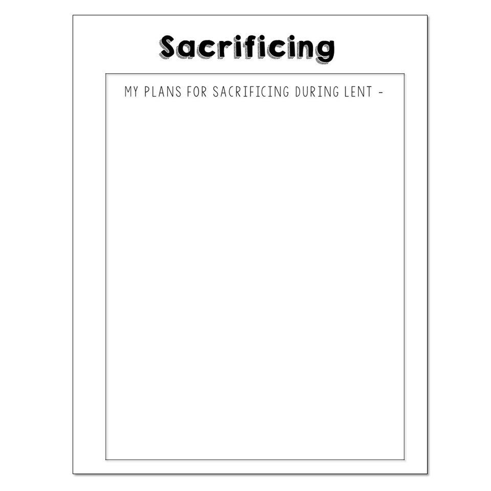 LENT JOURNAL for Teens CCD Catechism Christian Lesson Activity ...