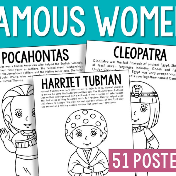 Famous Women Coloring Pages - Etsy