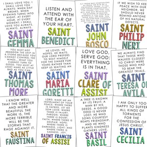 Catholic Saints Quote Posters for Kids | Homeschool Saints Unit Study ...