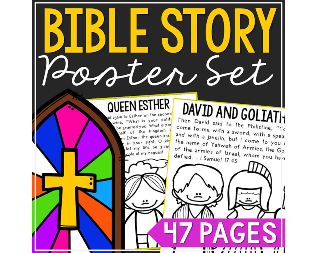 BIBLE STORY Posters Activity | Bible Verse Art for Kids | Homeschool ...