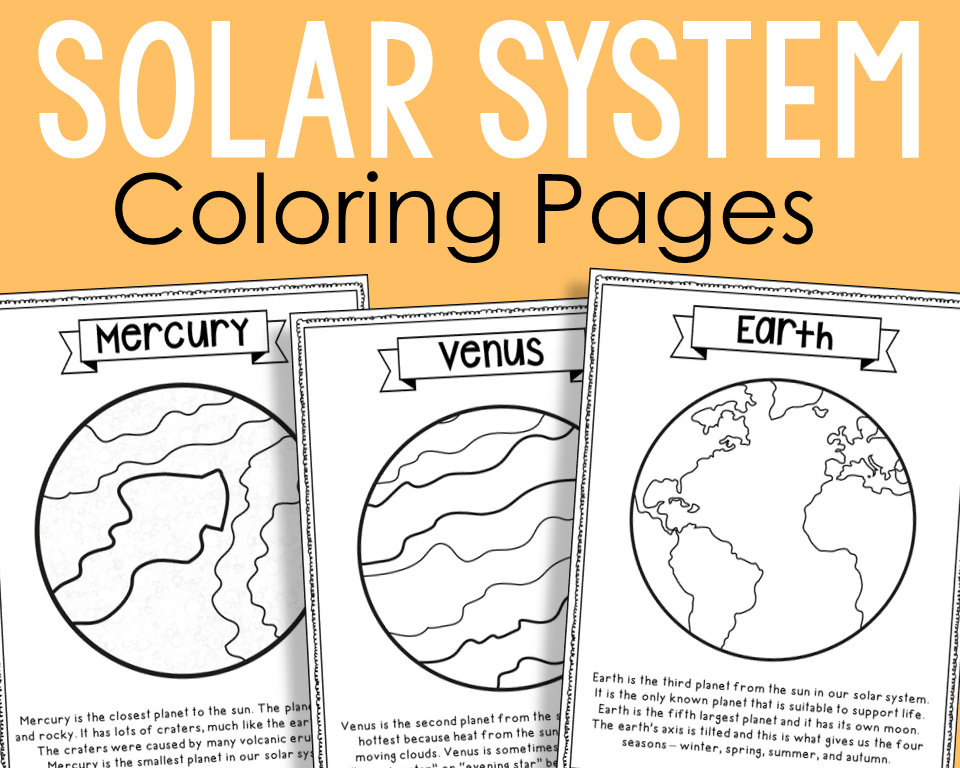SOLAR SYSTEM Planets Coloring Pages Science Printables - Etsy Canada