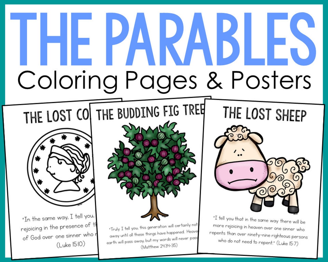 THE PARABLES Bible Story Activity Posters Christian - Etsy UK