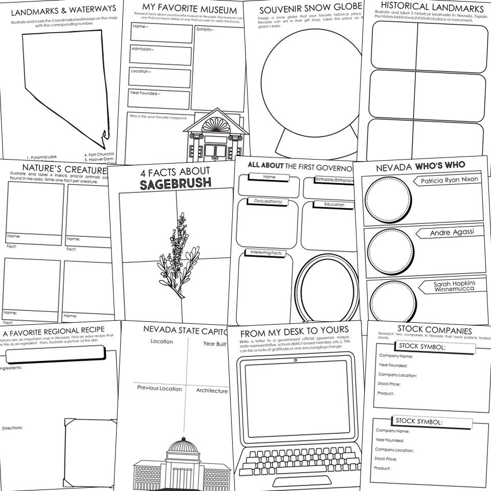 NEVADA State History Project Activity Social Studies Unit Study Lesson ...