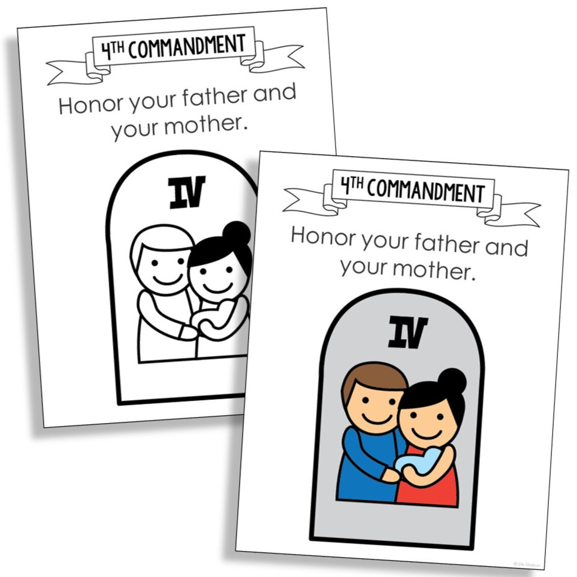 TEN COMMANDMENTS Catholic Coloring Pages and Posters - Etsy