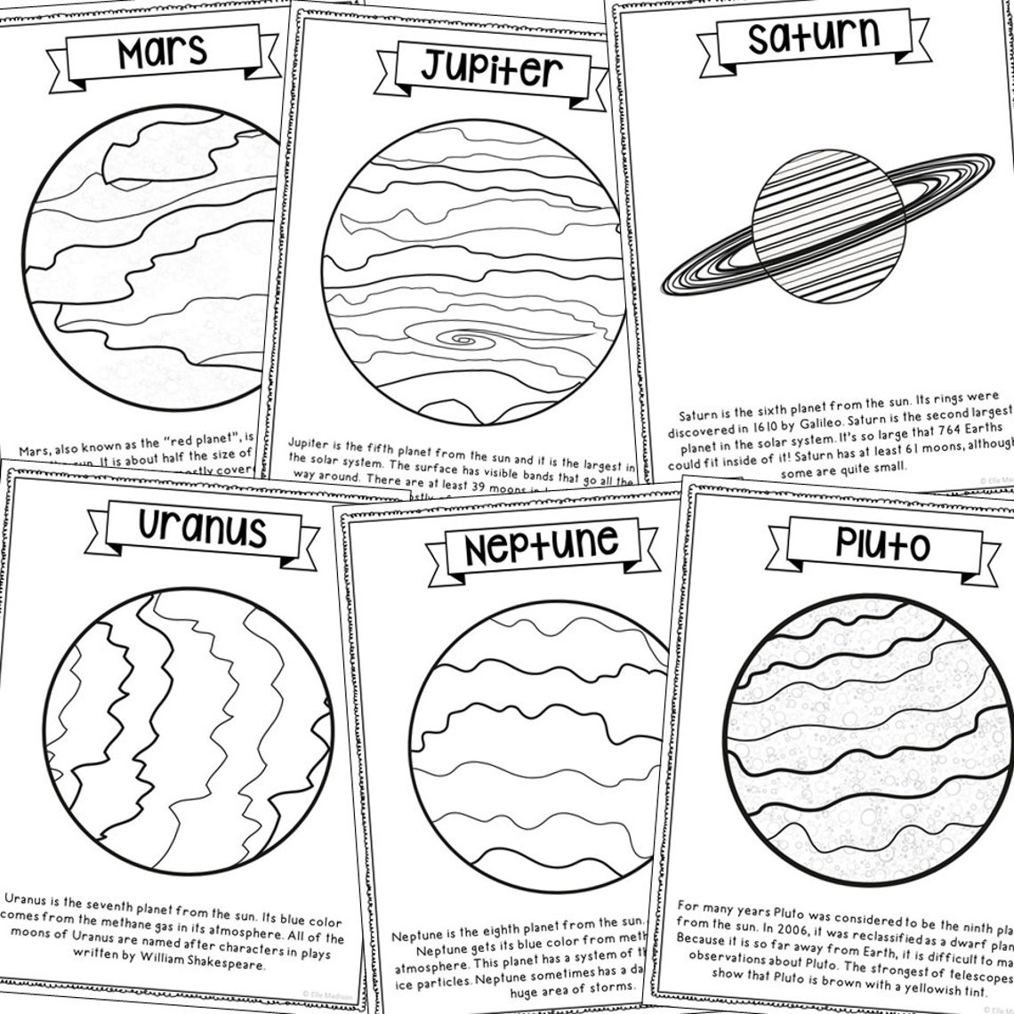 SOLAR SYSTEM Planets Coloring Pages Science Printables | Etsy