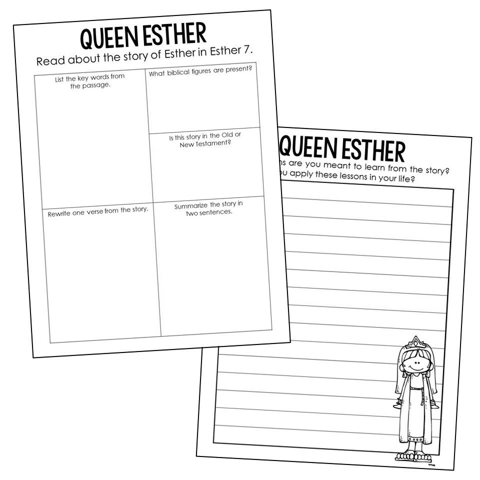 Queen Esther Coloring Page for Kids | Homeschool Bible Study Unit ...