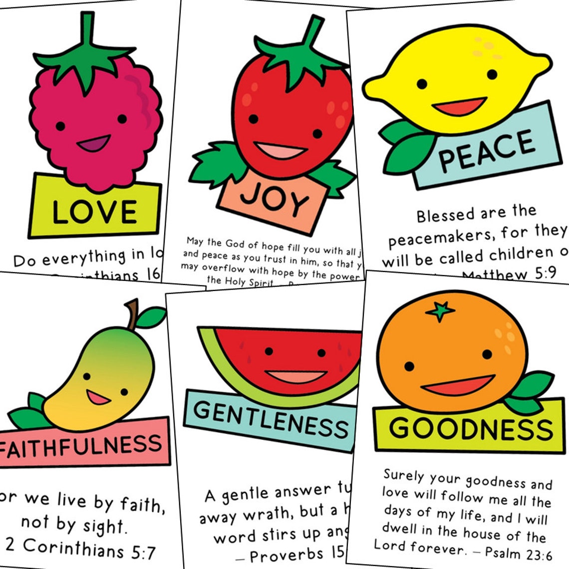 FRUITS of the SPIRIT Bible Story Activity Posters Homeschool - Etsy