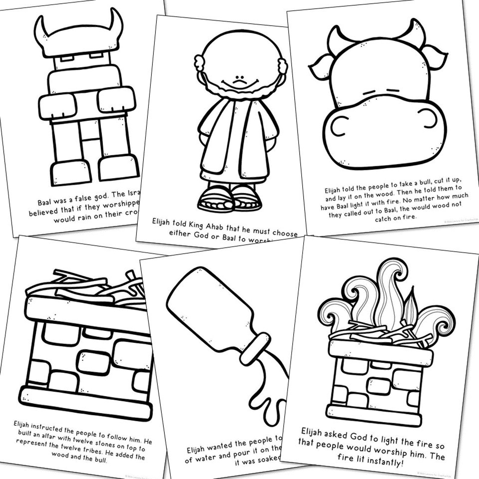 Elijah and the Prophets of Baal Story Posters for Kids | Homeschool ...