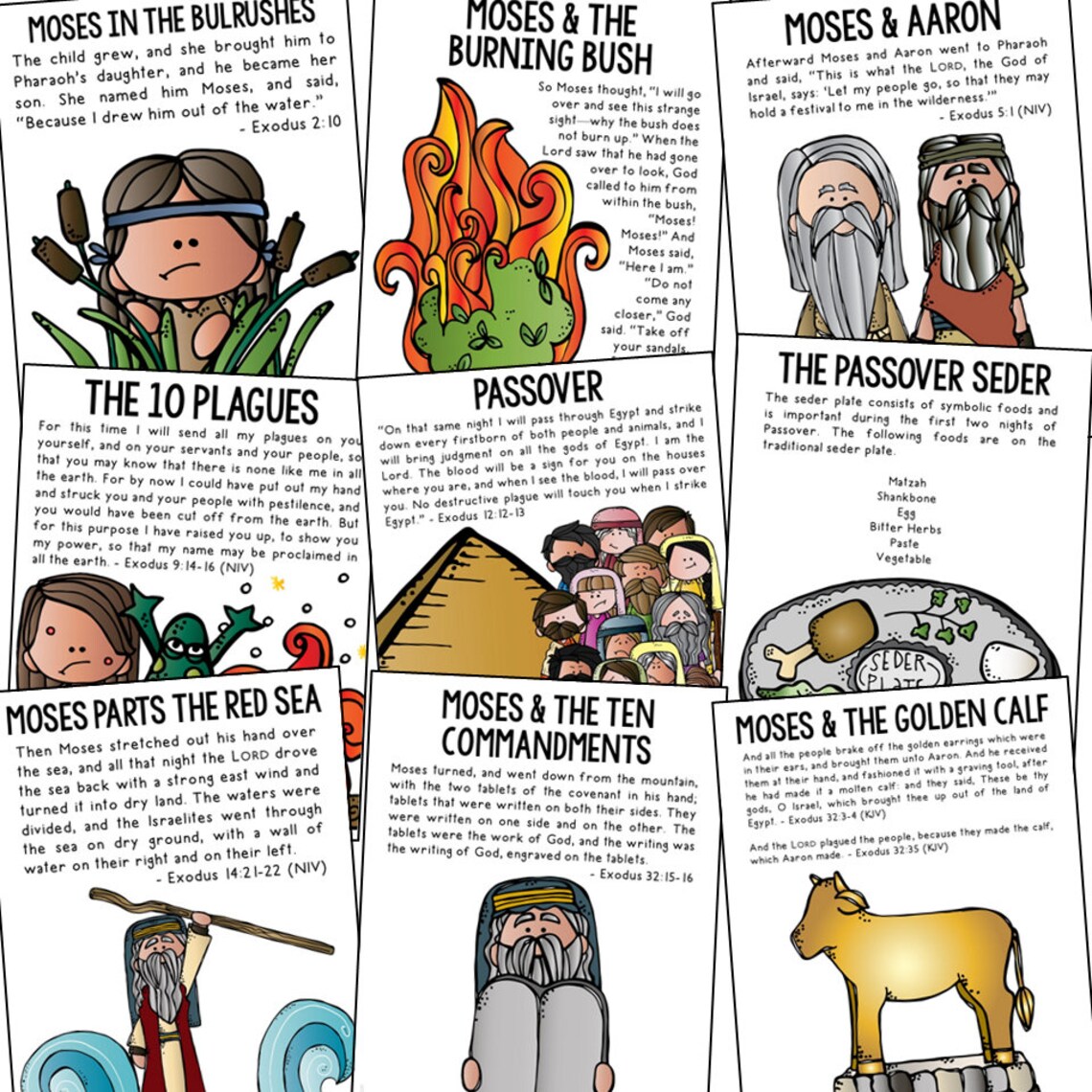 MOSES Bible Story Coloring Page Activity Sunday School Lesson Plan ...