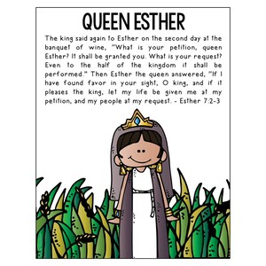QUEEN ESTHER Bible Story Coloring Page Activity | Sunday School Lesson ...