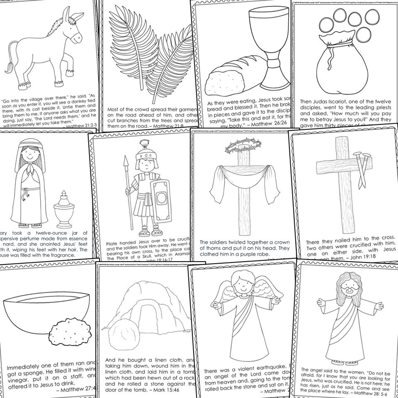 THE EASTER STORY Coloring Page Activity Homeschool Printable - Etsy